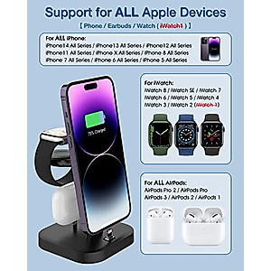 Charger Stand for Apple Multiple Devices, Fanisic Wireless Charger for Apple iWatch 8/SE/7/6/5/4/3/2, Fast 3 in 1 Charging Dock/Station for iPhone 14/13/12/11/X/8/7/6/5Series AirPods Pro 2/Pro/3/2/1