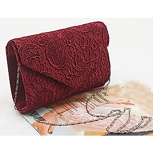 Clutch Purse Handbag Evening Bag Lace Messenger Bag Wedding Party Bag (White)