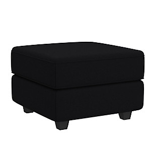 Belffin Storage Ottoman Module for Modular Sectional Sofa Square Seat Cube Velvet Foot Stool Black