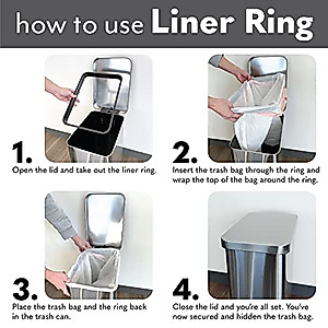 QUALIAZERO 50L/13Gal Heavy Duty Hands-Free Stainless Steel Commercial/Kitchen Step Trash Can, Fingerprint-Resistant Soft Close Lid Trashcan, Slim Shape (50L Slim) (QAMZZ10044)