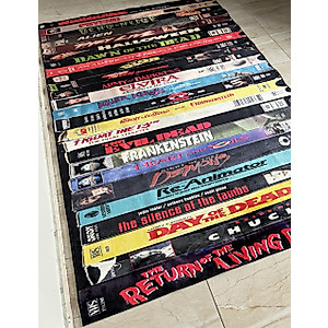 Generic Nostalgic Retro Style Rug, Runner Rug, VHS Case Themed, Horror Rug, Home Theater TV Room,Long Rug,Entry Rug,Hallway Runner Rug D1242.1 80x200Cm//31x78 inch