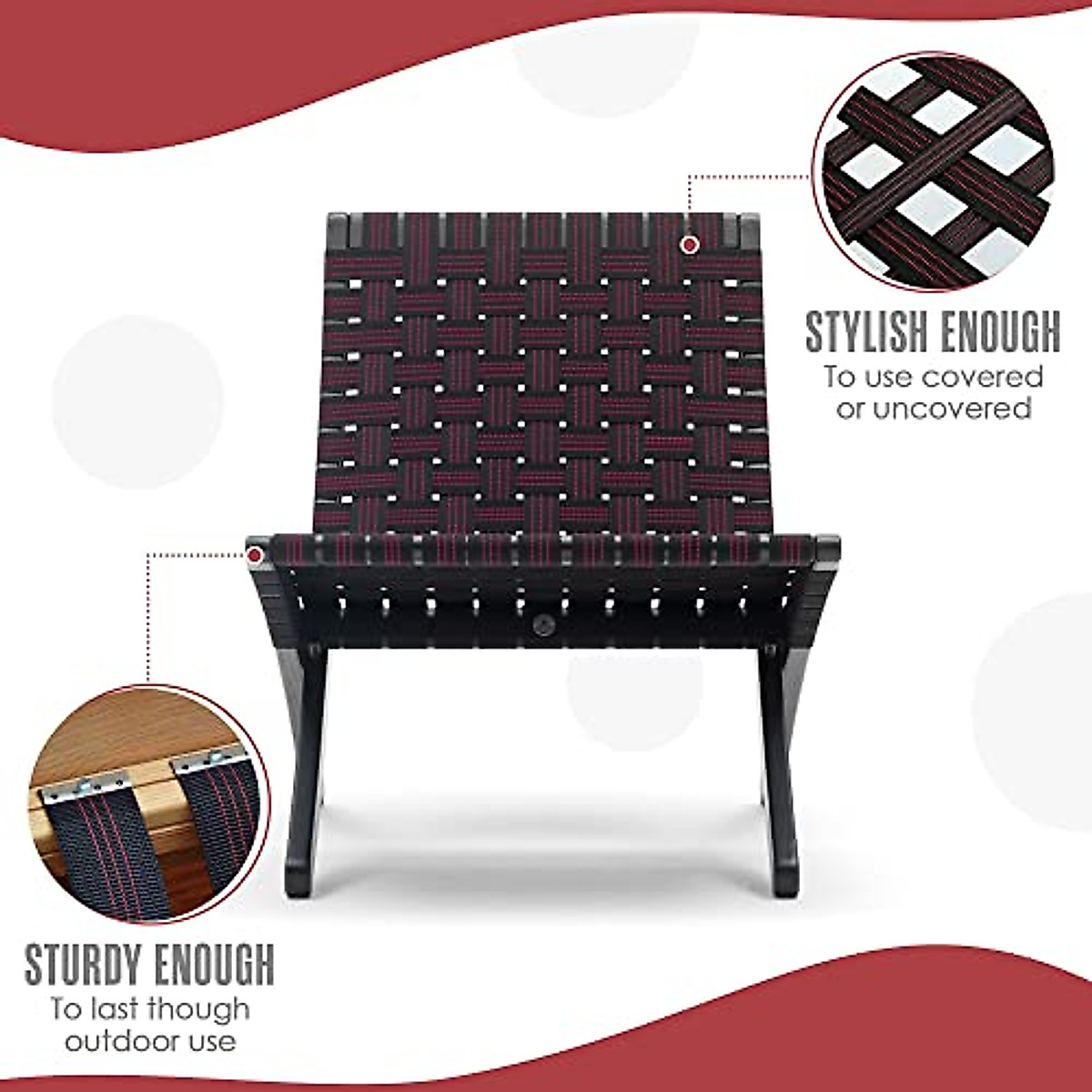 Houseables Chair Webbing, Elastic, Elasbelt, Two Inch (2") Wide, Forty Ft (40') Roll, Latex, Band, DIY Upholstery, Lawn Furniture, Repair and Modification, Stretchy Spring Alternative, Sofa, Couch, Chair