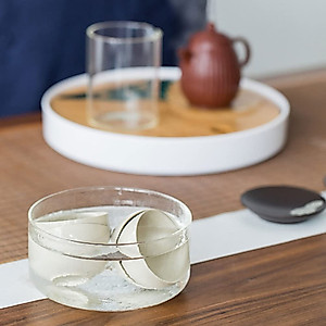 Zerodeko Glass Containers Glass Bowl Straight Sided Salad Bowl Tea Cup Washing Container Paint Brush Washer Calligraphy Brush Cleaner Water Bowl for Home Kitchen Use 1300ml Clear Tea Mug