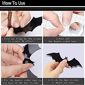 Surfapans Halloween Mantle Scarf Decor Black Lace Fireplace Mantel Cover Garland Spiderweb Scarves 60 Pcs 3D Bats Wall Stickers for Festive Party Indoor Decor 18 x 98 inch