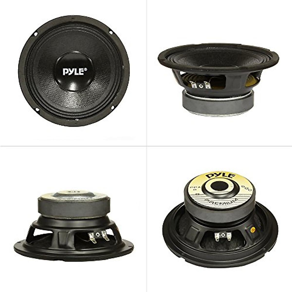 Pyle 8 Inch Car PA Woofer - 500 Watt High Powered Car Audio Sound Component Speaker System w/ 1.5" Kapton Voice Coil, 55-6 kHz Frequency, 89.2 dB, 8 Ohm, 40 oz Magnet - PylePro PPA8 , Black