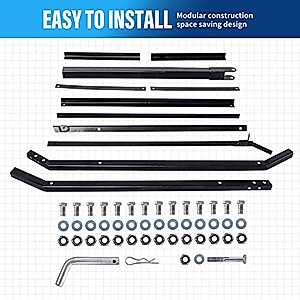 PINGDIR Leveling Landscape rake 74”Width 39" Length Driveway Drag ramp Grader Harrow Heavy Duty Steel Gravel Leveler Tools with 2 Adjustable Bars for ATV,UTV,Garden Lawn Tractors with Pin Style Hitch