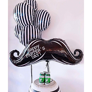 10 Pcs Black and White Striped Balloons, 18 Inch Halloween Striped Foil Balloons Black White Striped Balloons for Halloween Party Baby Shower Halloween Ceremonies Holiday Party Decorations