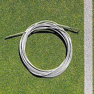 Tennis Net Headline Wire Cable [33ft or 42ft] | PVC Coated Steel Wire – All Tennis Posts (Loop & Pin, 42ft (Doubles))