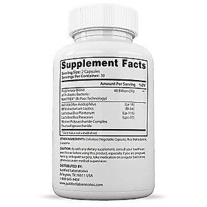 Justified Laboratories Clear Nails Plus Max Pills 40 Billion CFU Probiotic Supports Strong Healthy Hair Skin Nails 60 Capsules