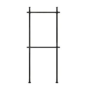 MhdunueSK 2 Layer Adjustable Height Clothes Hanger,Black Clothing Rack,Stainless Steel Clothes Hanger,Easy to Install Height 43.3-120 Inches Length 27.5-43.3 Inches Black