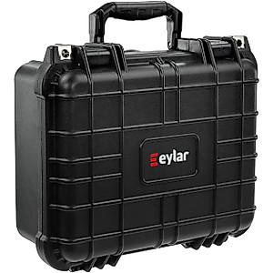 Eylar Hard Gun Case Water & Shock Proof With Foam TSA Approved 13.37 Inch 11.62 Inch 6 Inch Black (Black)