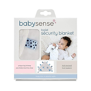 BABY SENSE Taglet Security Baby Blanket Lovey with Pacifier Tag | Soft, Soothing, Comfortable, Warm, Cozy | Unisex & Toddler | Durable & Machine Washable (Pink)