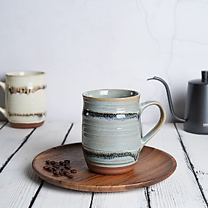 Bosmarlin Extra Large Ceramic Coffee Mug, 23 Oz, Dishwasher and Microwave Safe, Oversized Big Tea Cup for Office and Home (Turquoise Blue, 1)