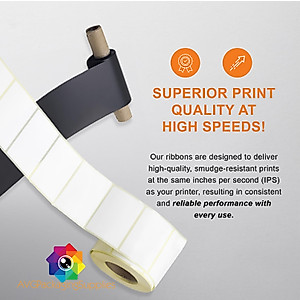 AVG Packaging Supplies 24-Rolls of Brand Name Compatible Thermal Transfer Printer Ribbon 4.33" x 1476'/110mm x 450m Black Standard Resin-Enhanced Wax Ribbons. Free and Same Day Shipping.