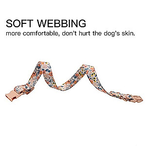 Metal Buckle Dog Collar, Durable Adjustable Dog Collar Soft for Small Medium Large Dogs (S(10-14in), Flower3)