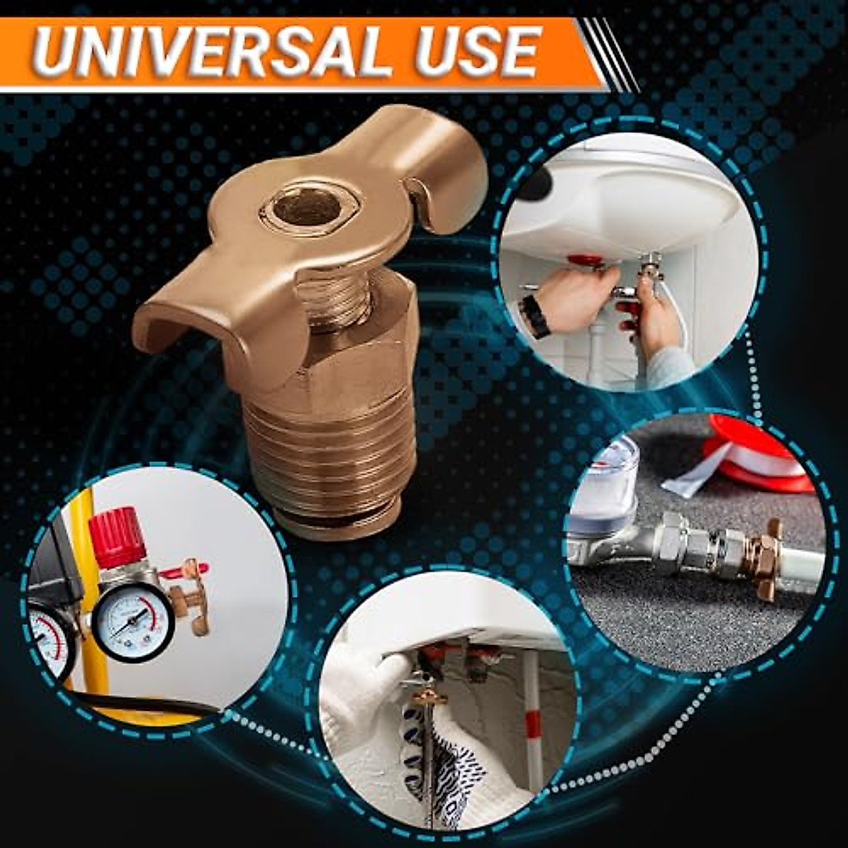 1/4 Air Valve Air Compressor Drain Valve - High Flow Air Fittings Portable Air Tank Valve Air Compressor Parts Water Line Adapter Petcock Valve - Home Improvement Air Compressor Fittings Water Valve