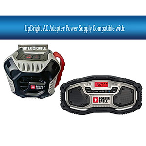 UpBright 18V AC/DC Adapter Compatible with Porter Cable PCC771 PCC771B PCC772 B PCC772B 20V Max Bluetooth Jobsite Radio Boom Box HK-AB-180A100-US 5140174-62 90616006 HK-AJ-180A100-US 90623331 Charger