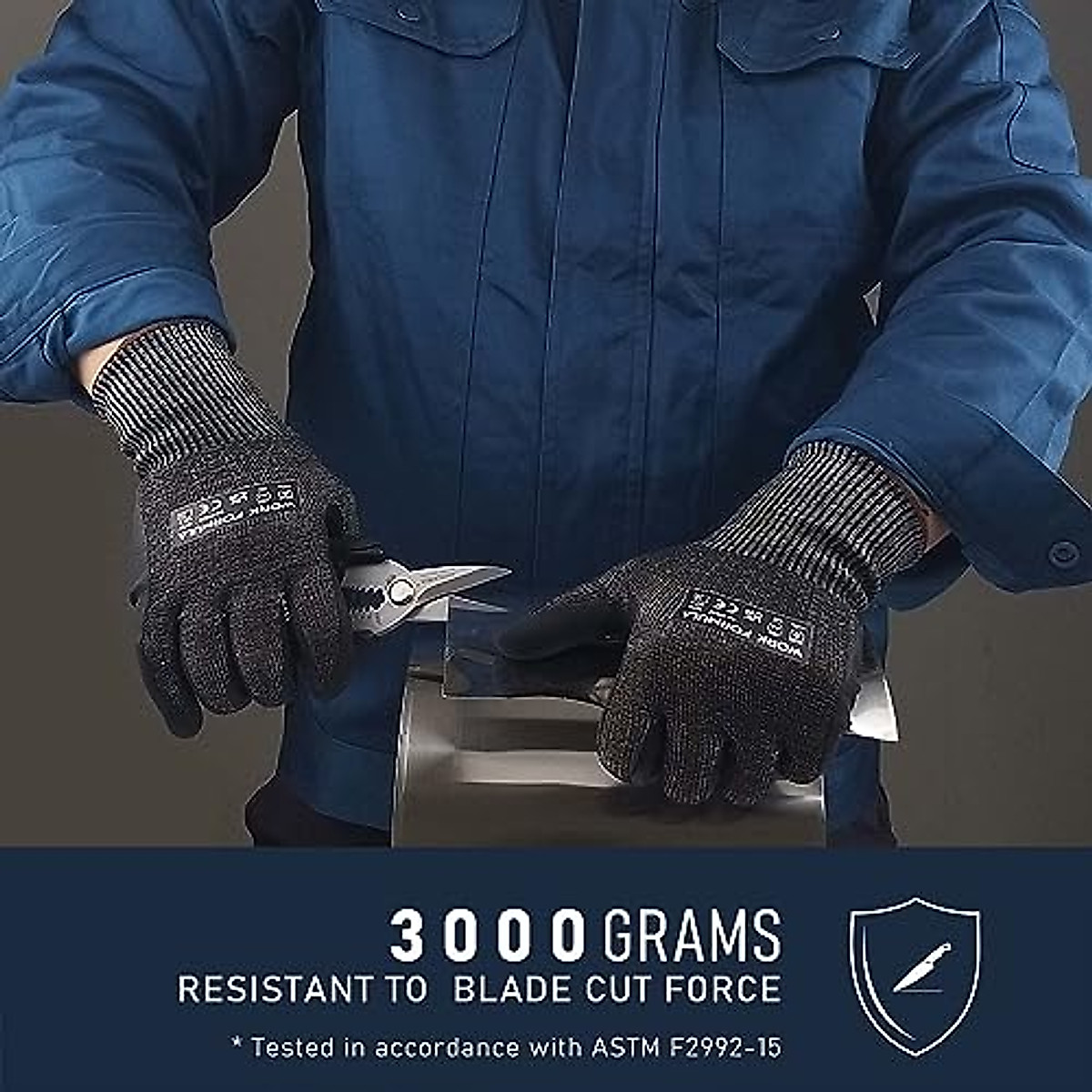 WORK FORMULA 2 Pack Snug Fit Cut Resistant Gloves Sheet Metal Handling, Glass Cutting, Box Cutting, Wood Working, HVAC (Medium)