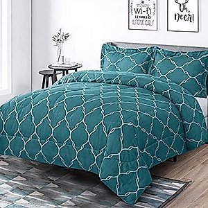 Shatex Green Twin Size Comforter Set (90x68Inch) 2 Pieces for Twin/Twin XL Size Bed,Bedding Comforter Sets with 1 Twin Comforter,1 Pillow Sham (20x26Inch),Ultra Soft 100% Microfiber Polyester
