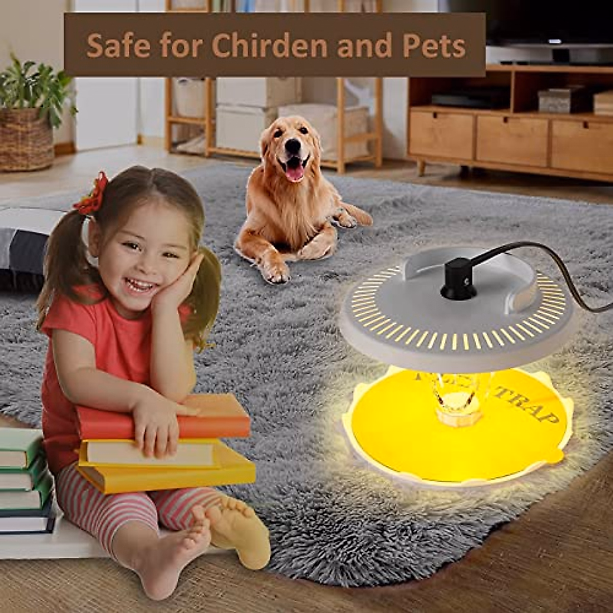 Redeo Flea Trap 2 Pack Sticky Dome Bed Bug Traps with 4 Light Bulbs and 8 Sticky Glue Boards, Odorless Non-Toxic Flea Light Traps for Inside Your Home Safe for Kids & Pets