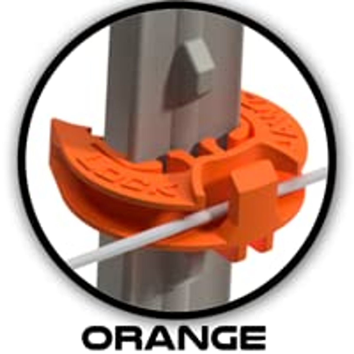 Lock Jawz T-360 Electric Fence T-Post Insulator - Orange (Bulk Qty: 100)