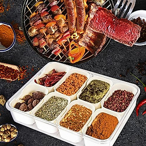 Divided Serving Tray with Lid 10 Forks 8 Compartment Snack Container Snackle Box Containers,Organizer Portable Handle for Parties, Fruits, Nuts, Outdoor Picnics (Style 1 with Animal Forks)