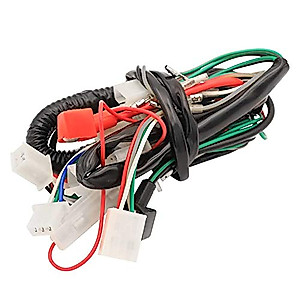 Quad Wire Harness Complete Electrics Stator Coil CDI Wiring Harness Solenoid Relay Spark Plug for 4 Wheelers Stroke ATV 50cc 70cc 90cc 110cc 125cc Pit Quad Dirt Buggy Bike Go Kart Parts