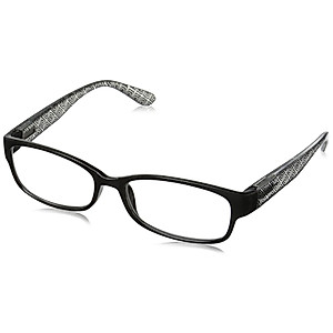 Foster Grant Kyra Reading Glasses, Black/Transparent, 59 mm