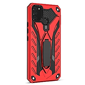 Phone Cover Case Compatible with Infinix Smart 5/Hot 10 Lite,Military Grade Strong Two Layer PU+TPU Hybrid Full Body Case,Bracket Protective Dustproof Shockproof Cover Protective Shell ( Color : Big R