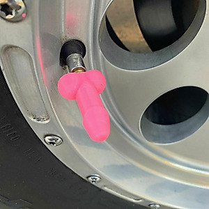 4Pcs Black Funny Creative Valve Stem Caps,Funny Airtight Dust Proof Covers Universal Car Tire Dick Shape Valve Caps Luminous Stem Cap Kit for Cars,SUV,Bicycle,Trucks Motorcycles Tire Valve Stem Caps