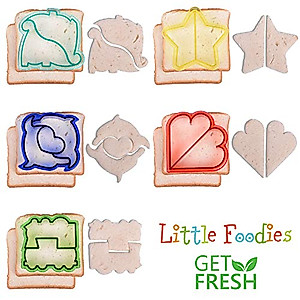 Sandwich Cutters for Kids, 20-Piece Set, 5 Kid Sandwich Cutters Shapes, 5 Vegetable Cutters Shapes, 10 Bento Deco