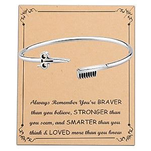 Hairdresser Bracelet Barber Bracelet Beautician Bracelet Hair Stylist Scissor and Comb Bracelet Hair Salon Stylist Gifts
