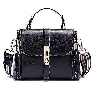 zhongningyifeng Crossbody Purse for Women Shoulder Bag Soft Leather Waterproof Fashion Handbag Small Upgrade (black)