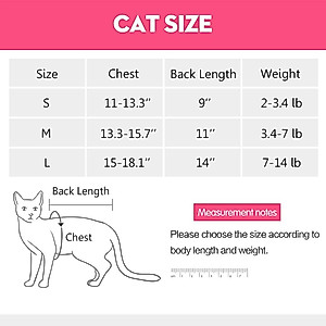 Yeapeeto Cat Recovery Suit After Surgery Bodysuit for Cats, E-Collar Substitute Keep from Licking Abdominal Wounds, Kitten Breathable Clothes, Warm After Shaving(Fruit,M)