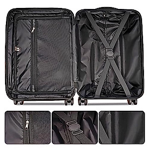 PRIMICIA GinzaTravel 2-Piece Luggage Sets Expandable Suitcases with 4 Wheels PC+ABS Durable Hardside Luggage sets TSA lock(Rose Red, 2-Piece Set(20"/29"))