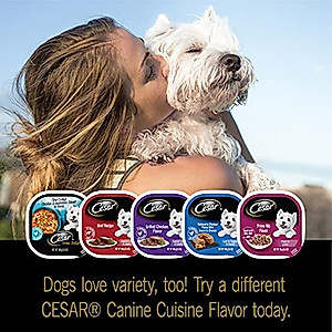CESAR HOME DELIGHTS Wet Dog Food Slow Cooked Chicken & Vegetables Dinner in Sauce, (24) 3.5 oz. Easy Peel Trays