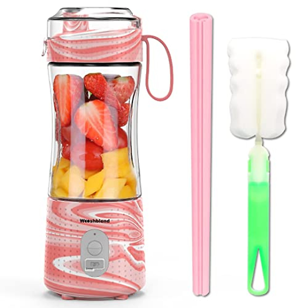 Wooshlend Portable Blender for Shakes and Smoothies with Snap-open BPA FREE silicon straw