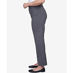 Alfred Dunner Women's Allure Slimming Missy Stretch Pants-Modern Fit, Grey, 10