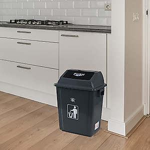 Xeabia 6 Gallon Plastic Trash Can, Plastic Garbage Can with Swing Lid, 4 Packs