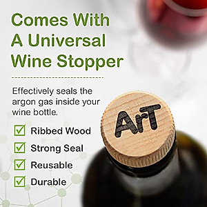 ArT Wine Preserver - Comes with a Wine Bottle Stopper, Preserves Fortified White & Red Wine, Functional & Modern Wine Accessories, Essential Gift for Wine Lovers, 1-Pack, 0.42 oz.
