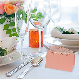 Place Card Table Name Card Paper Seat Numbers Cards Laser Cut Place Cards Tented Name Card Hollow Out Butterfly Place Card for Wedding Banquet Table Setting Baby Shower Bridal Shower (50PCS) Type 1