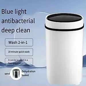 HusonoLife Portable Washing Machine, Shoe Washing Machine, 36L Large Capacity Smart Lazy Washer for Regular clothes, Baby Clothes, Delicates, for Apartment, Dorm, Camping, RV, Travel (Black)