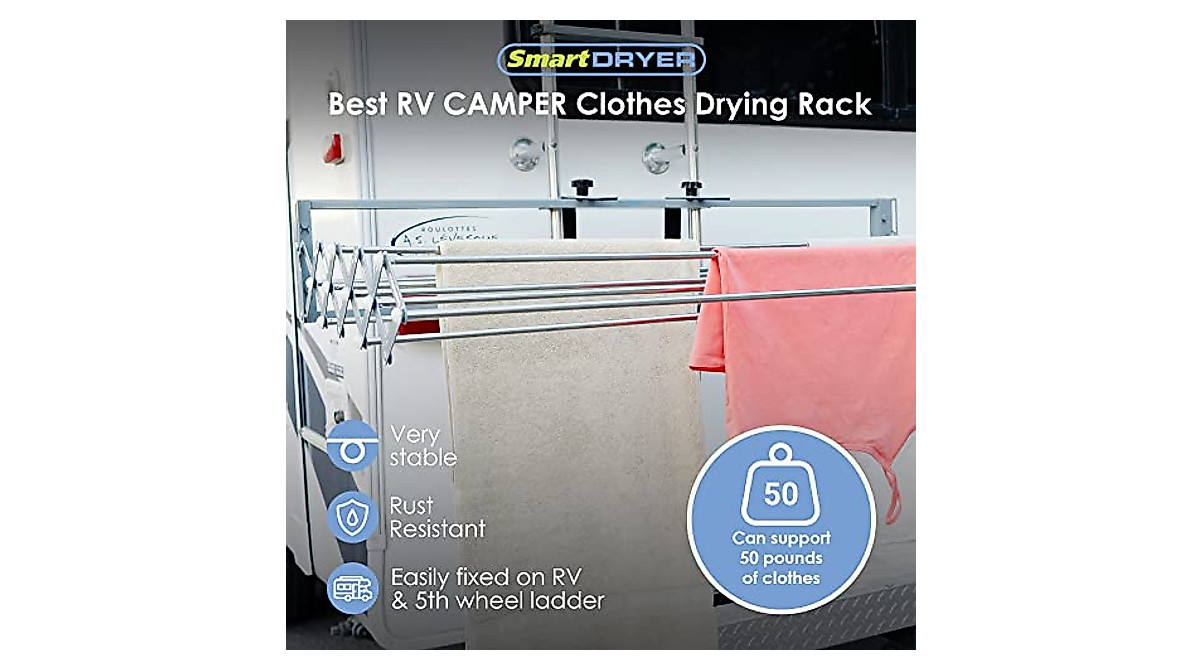 The Original Smartdryer RV Ladder Clothes Drying Rack, Outdoor Clothes ...