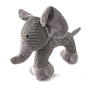 Lily Anne Boutique Woven Cute Dog Toys - Monkey Dog Toy, Elephant Dog Toy, or Sheep Dog Toy - Single or 2 Pack Squeaker Dog Toy - Soft Plush Toys for Light Biters - Dog Chew Toys (Elephant, 2-Pack)