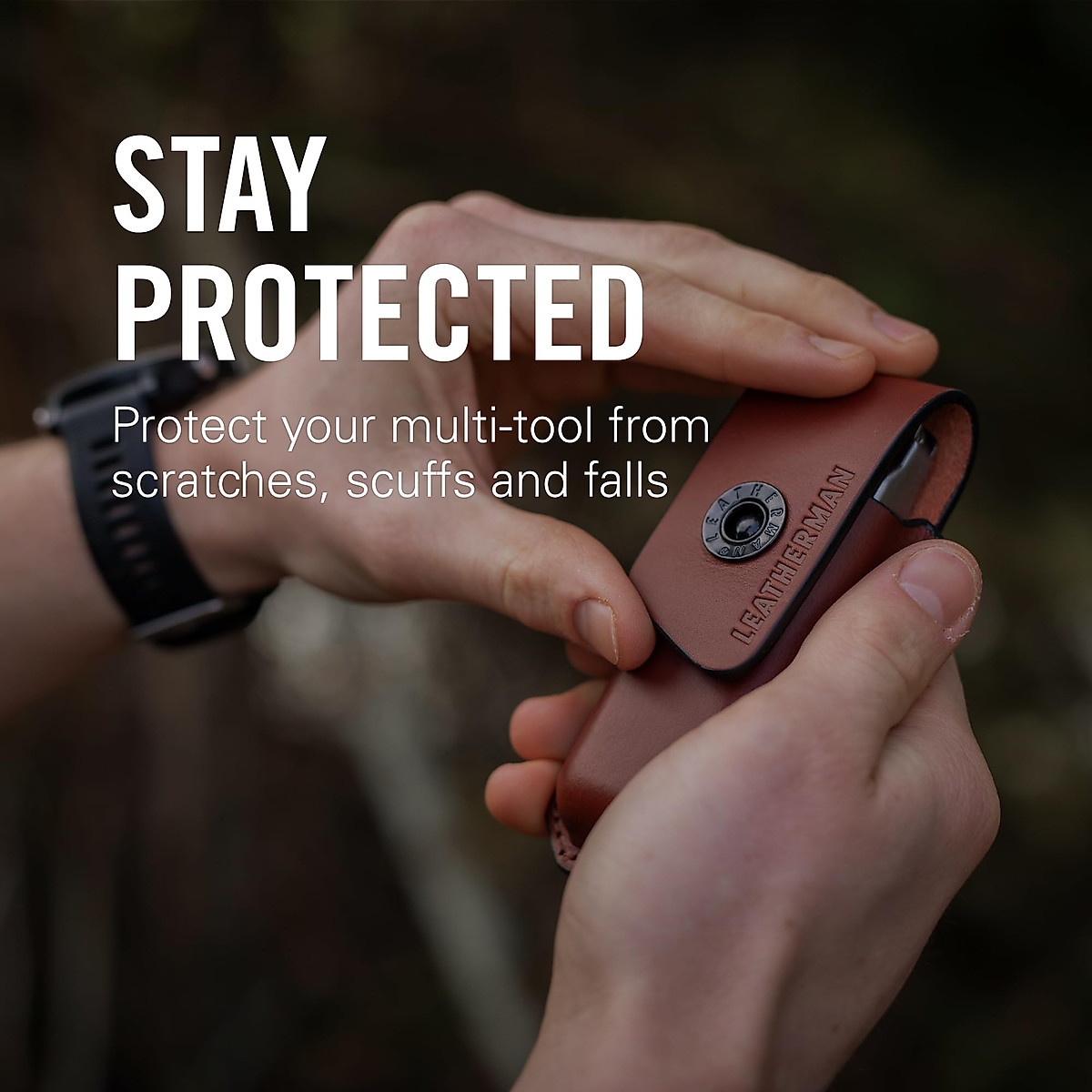 LEATHERMAN, Ainsworth Premium Leather Sheath for Multi-Tools, Fits Charge+, Wave+, Wingman, Rebar & More, Medium