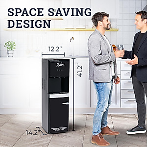 Igloo Retro Bottom Load Water Dispenser, Hot, Cold or Room-Temperature Water, Holds 3 or 5 Gallon Bottles, Child Safety Lock, Perfect for Homes, Kitchens, Dorms, Black