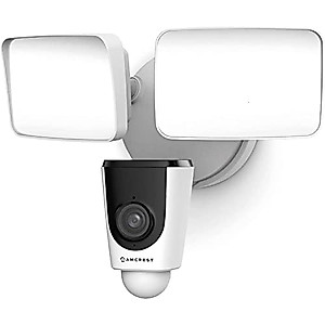 Amcrest Floodlight Camera, Smart Home 1080P Security Outdoor Camera Wireless WiFi with Flood Light, Built-in Siren Alarm, 114° View, IP65 Waterproof, MicroSD & Cloud Storage, ASH26-W