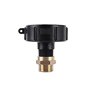 FOGWOWO IBC Tote Drain Adapter 2" NPS Thread x 3/4" Male Water Tank Adapter with 3/4" BSP Female x 3/4" GHT Male Pipe Connector IBC Tote Fittings Garden Hose Faucet Valve Fittings