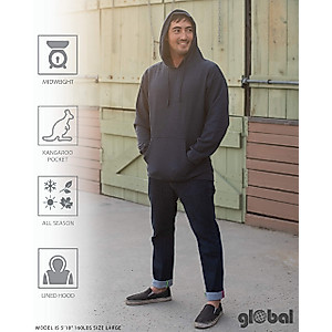 Global Blank Men's Midweight Sweatshirt Pullover Hoodie for Men Fleece Hoodies Green Camouflage