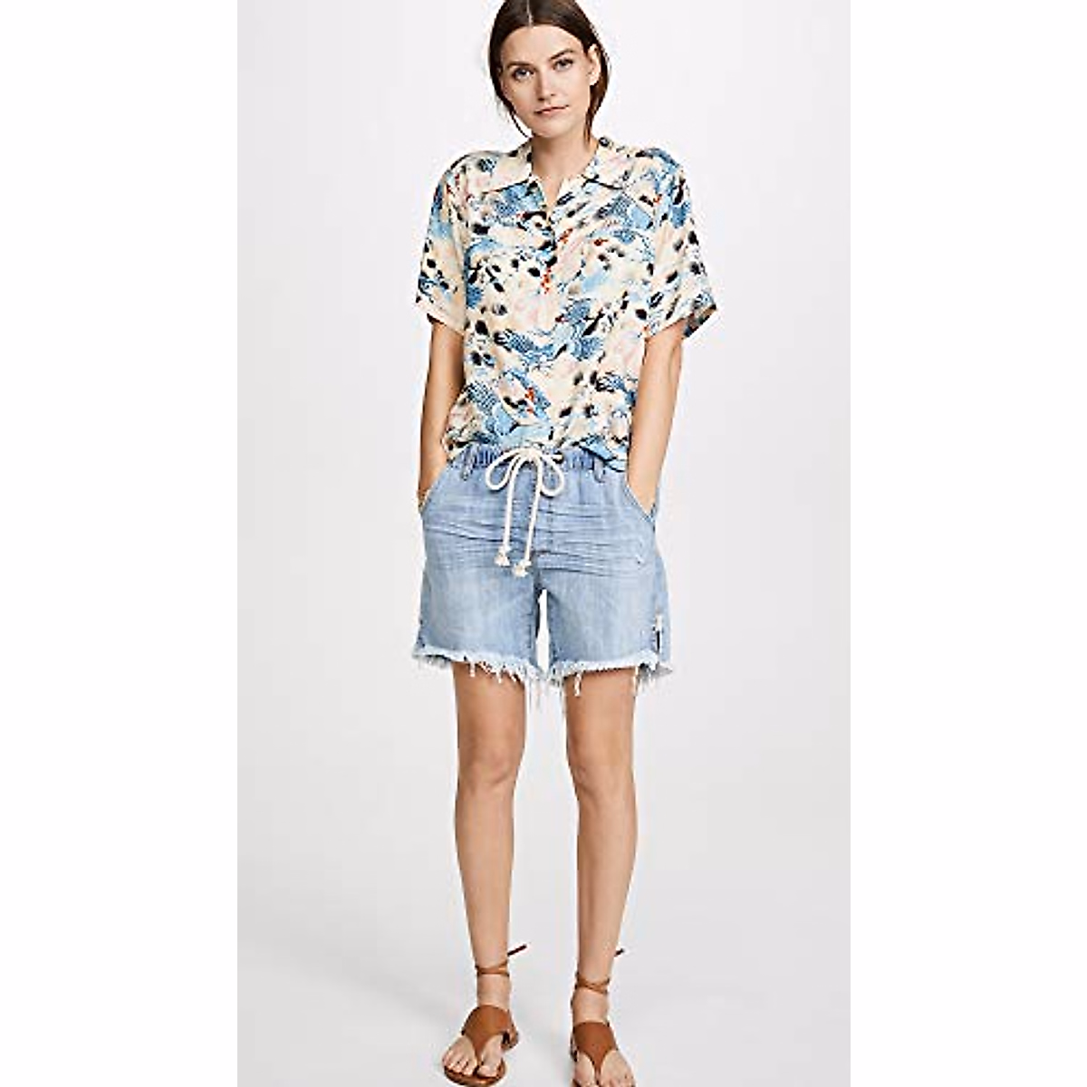 One Teaspoon Women's Hustler Shabbies Boyfriend Shorts, Hustler, Blue, XS